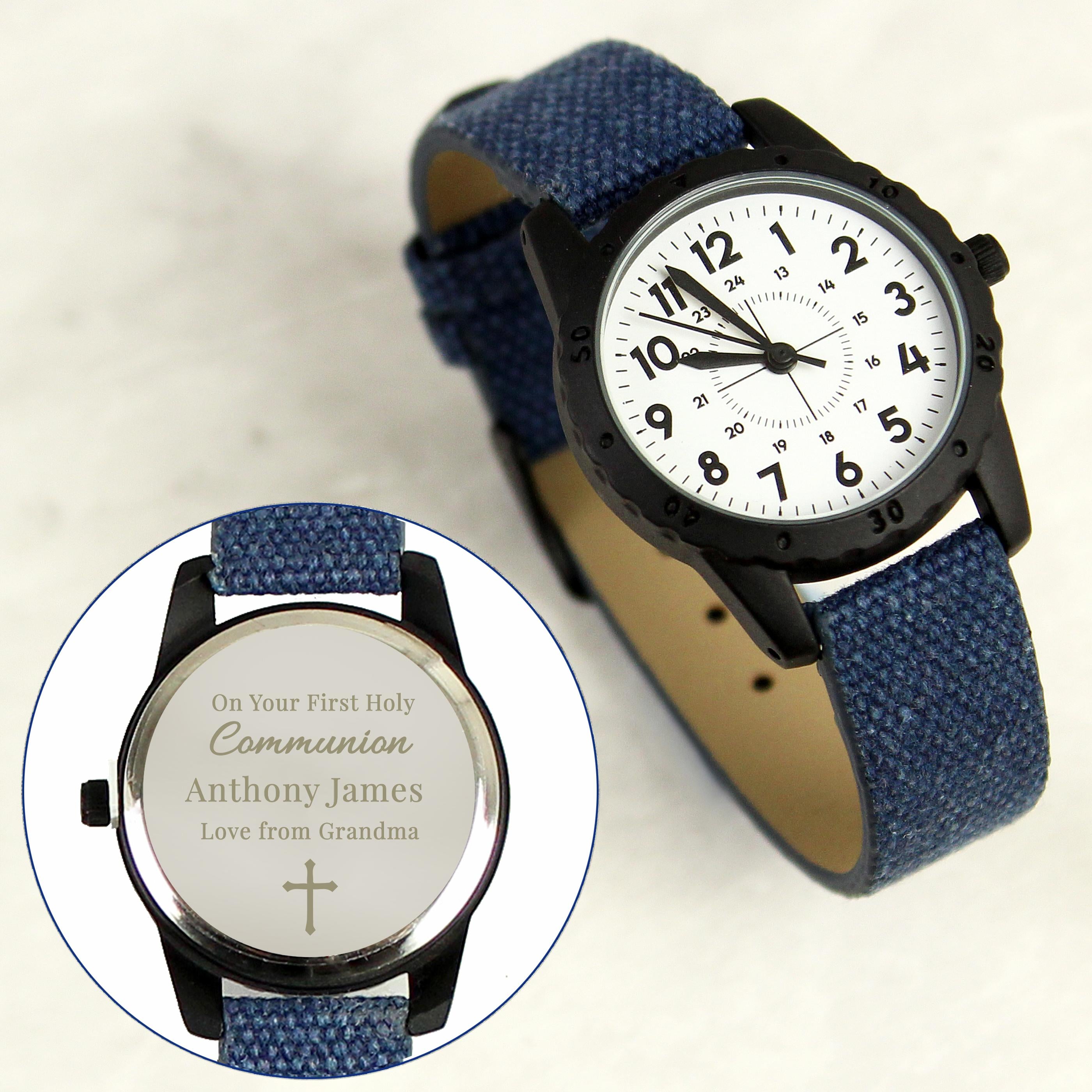 Personalised Holy Communion/Christening Blue Watch – The Personal Shop