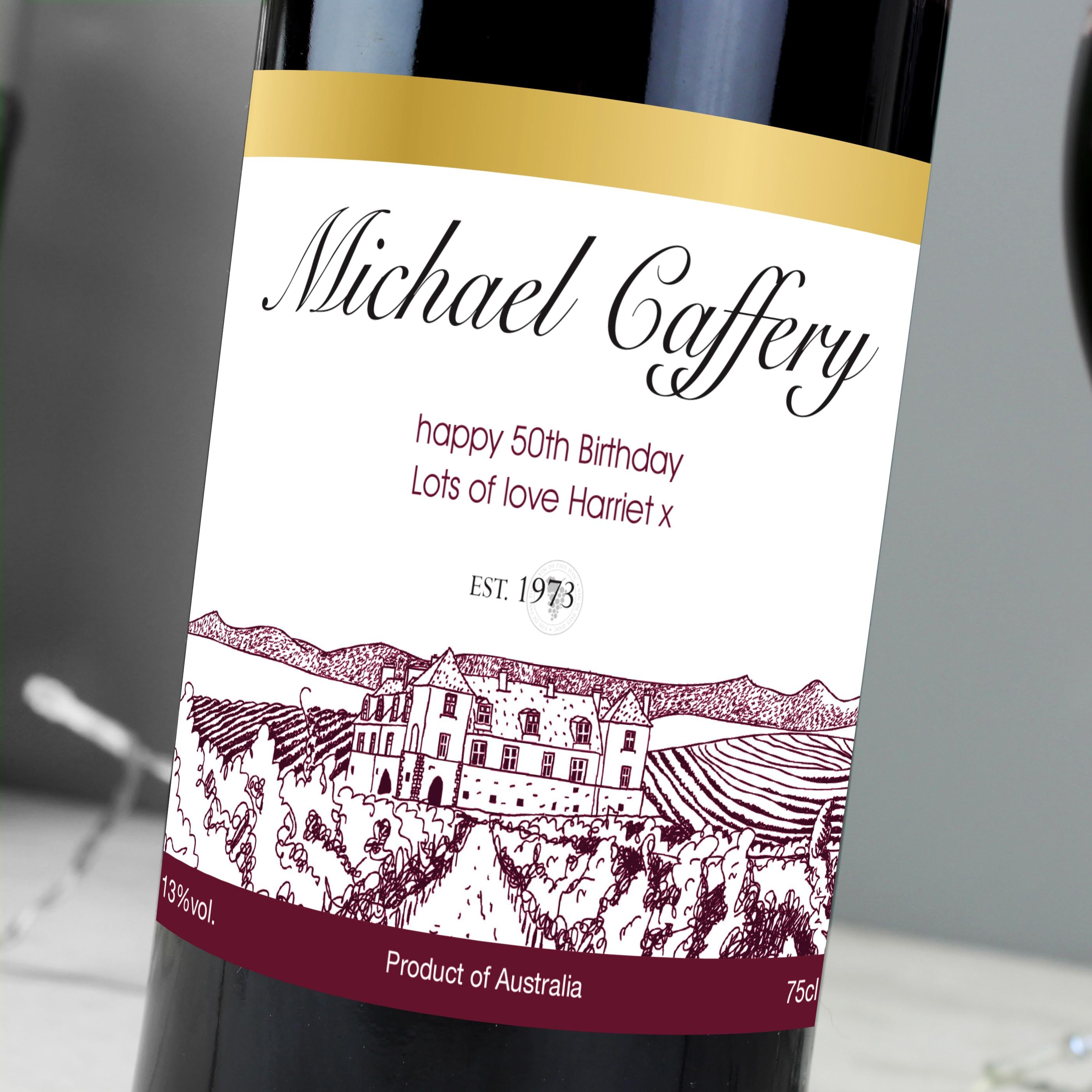 Personalised Free Text Vineyard Red Wine – The Personal Shop