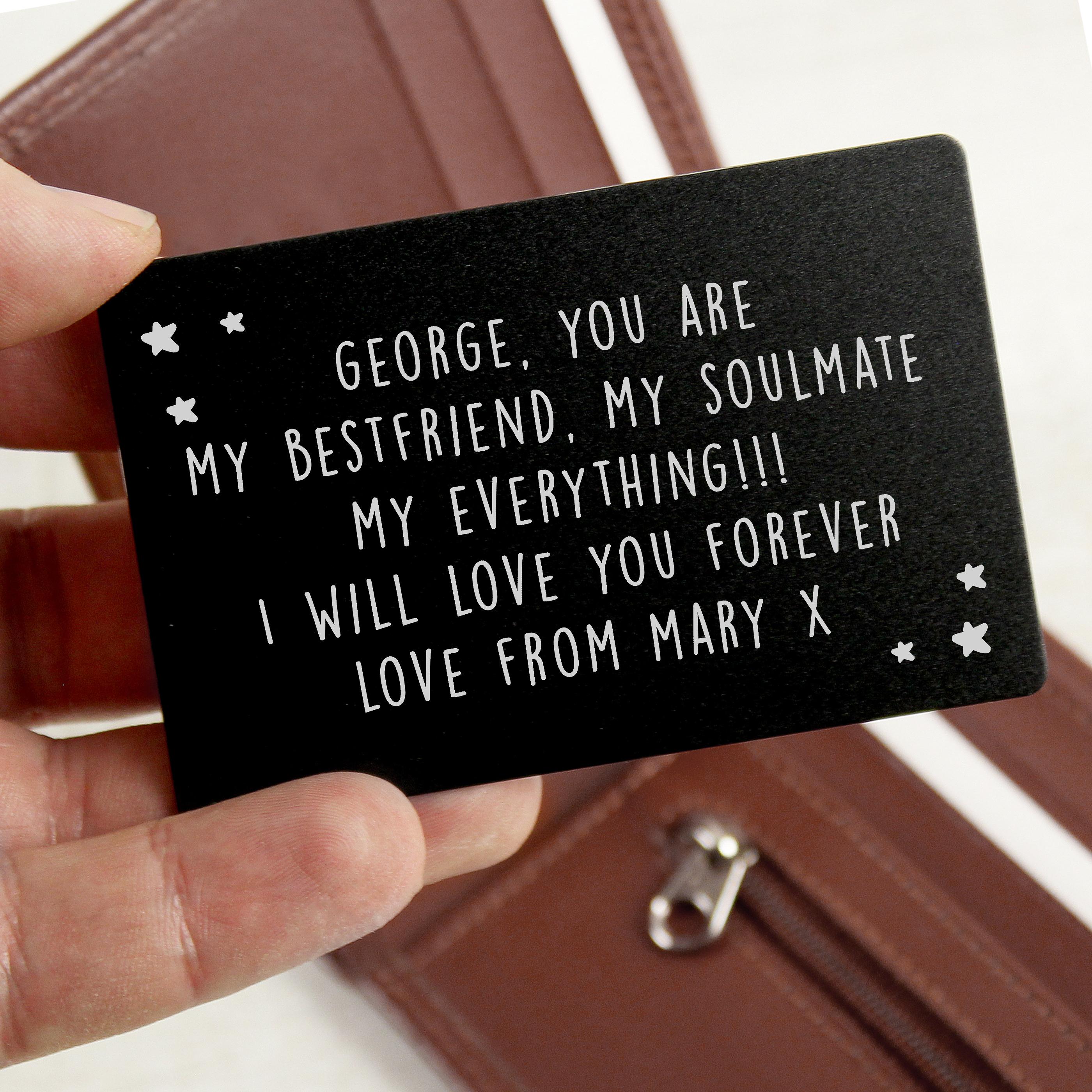 Personalised Star Black Wallet Card – The Personal Shop