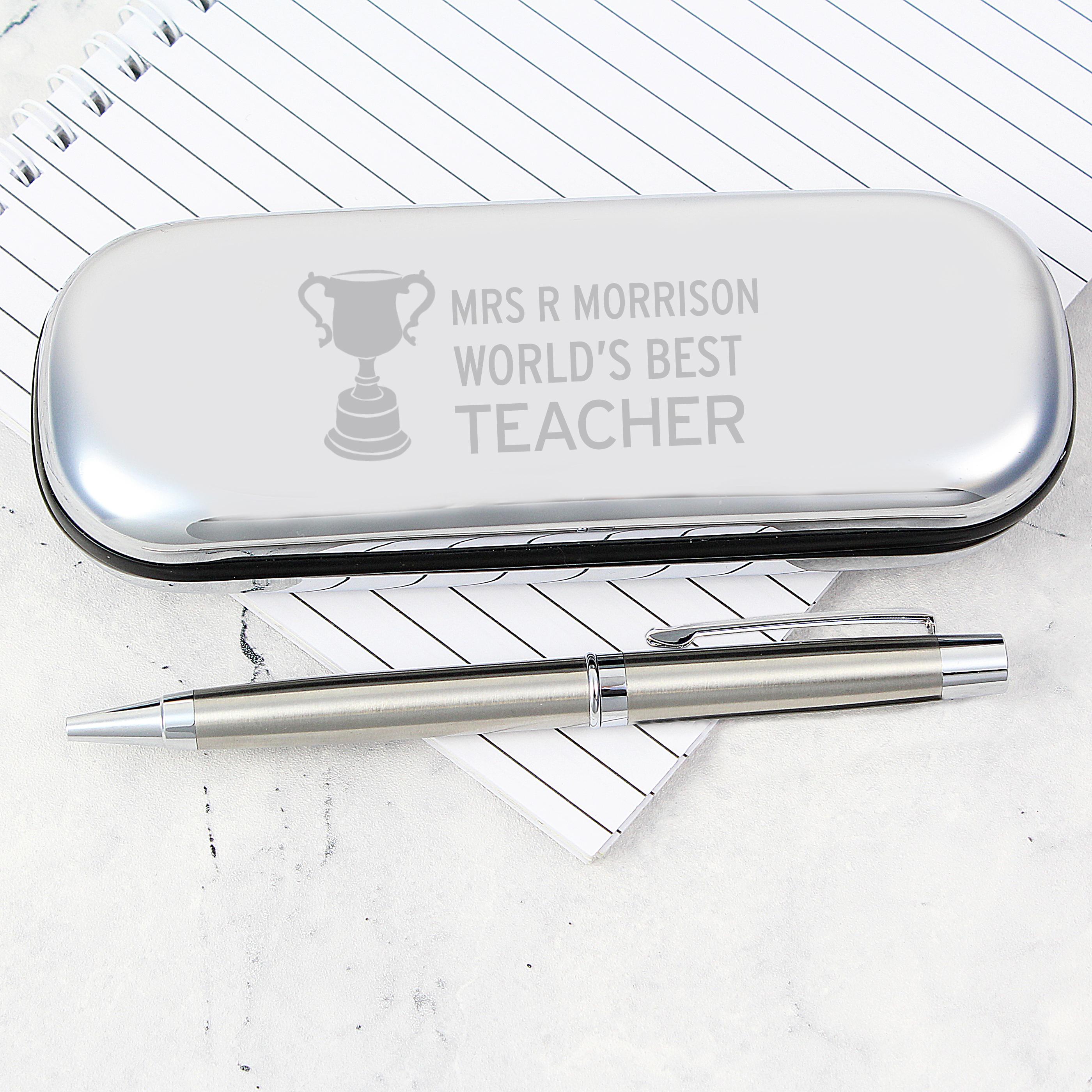Personalised Teacher Trophy Pen and Box Set – The Personal Shop