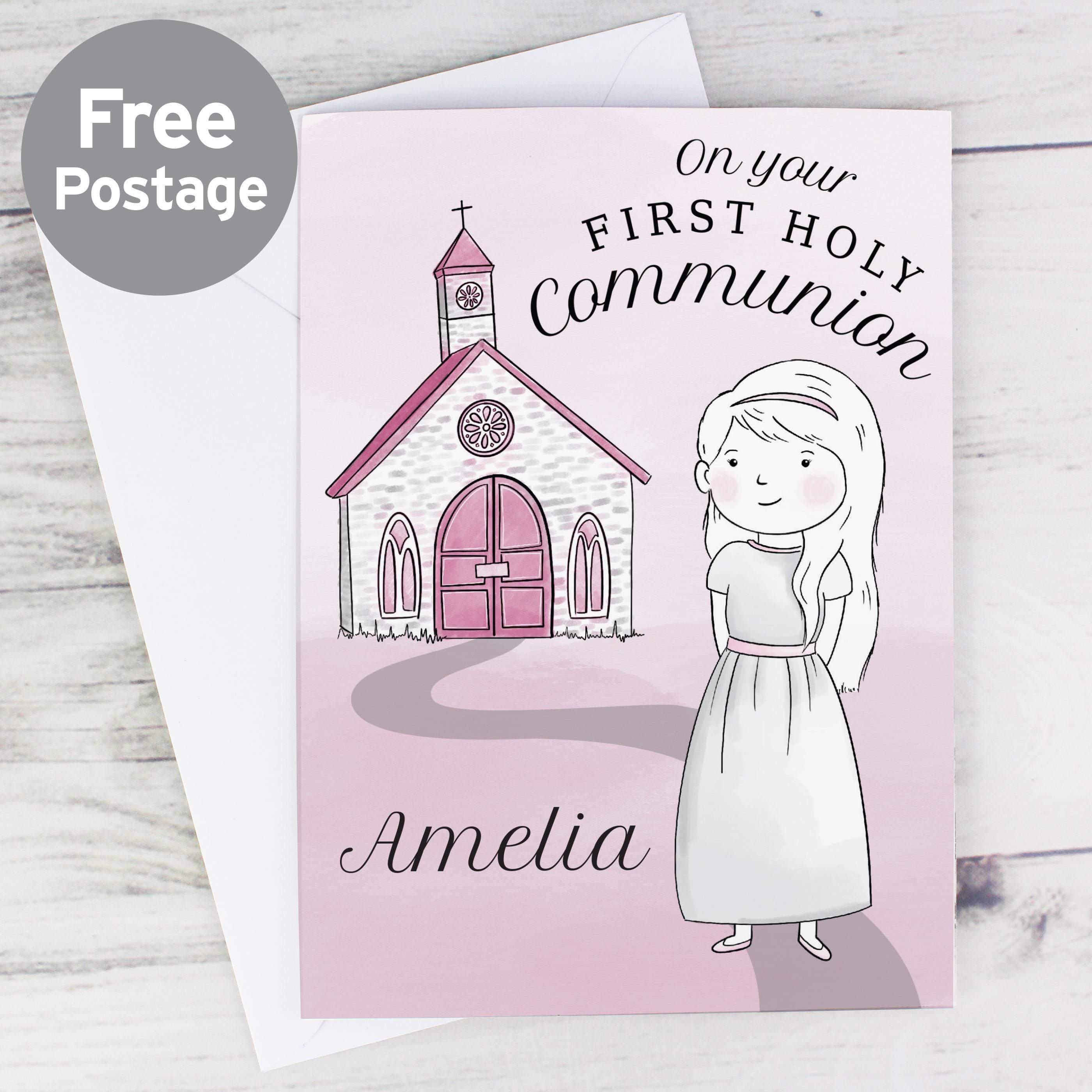 Personalised Girls First Holy Communion Card Delivered | The Personal Shop