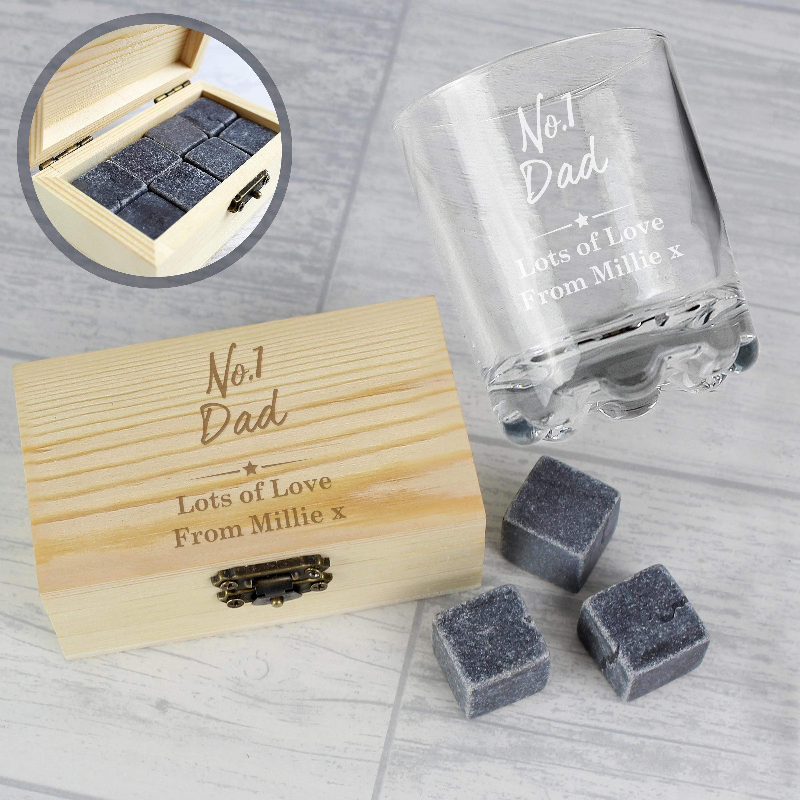 Personalised No.1 Cooling Stones & Glass Set Delivered | The Personal Shop