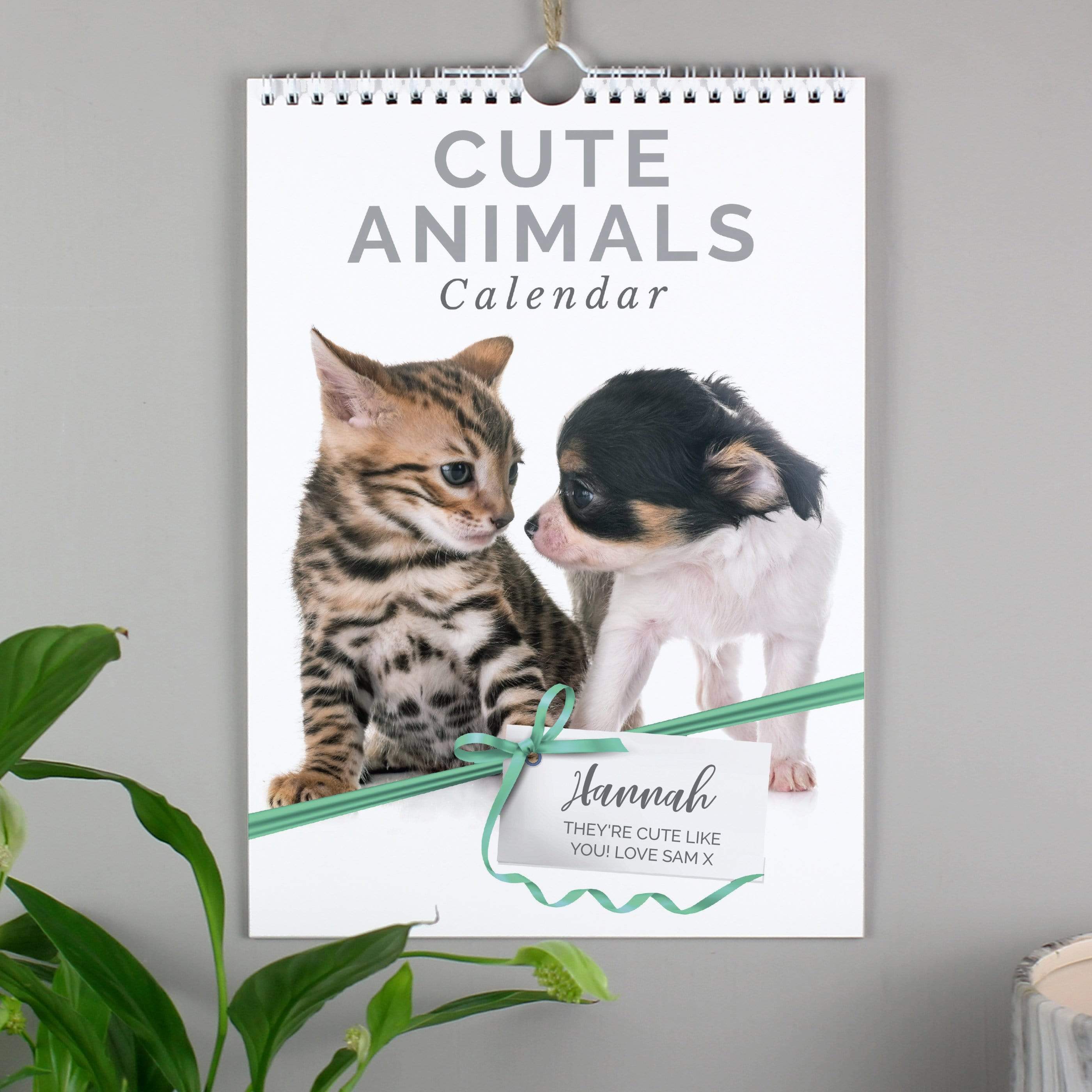 Personalised A4 Cute Animals Calendar Delivered | The Personal Shop
