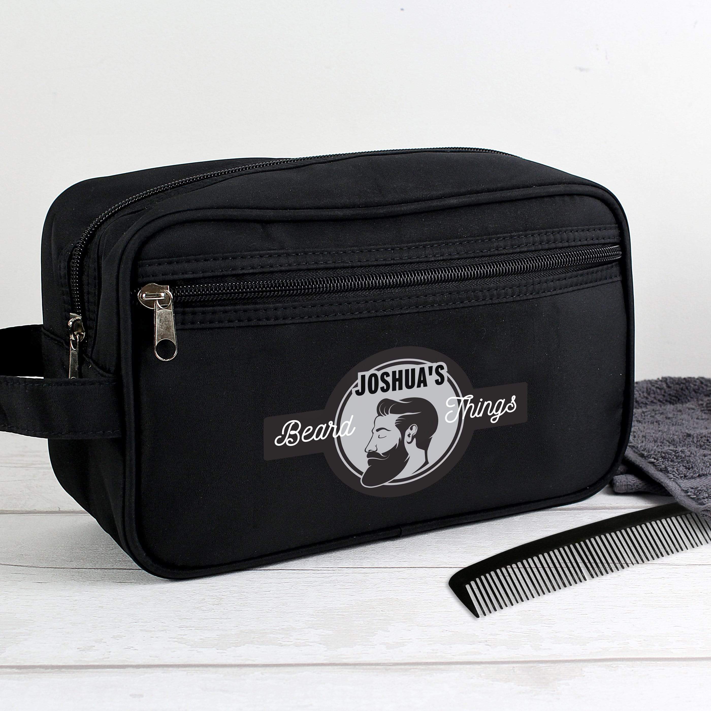 Personalised Beard Things Black Vanity Bag Delivered | The Personal Shop