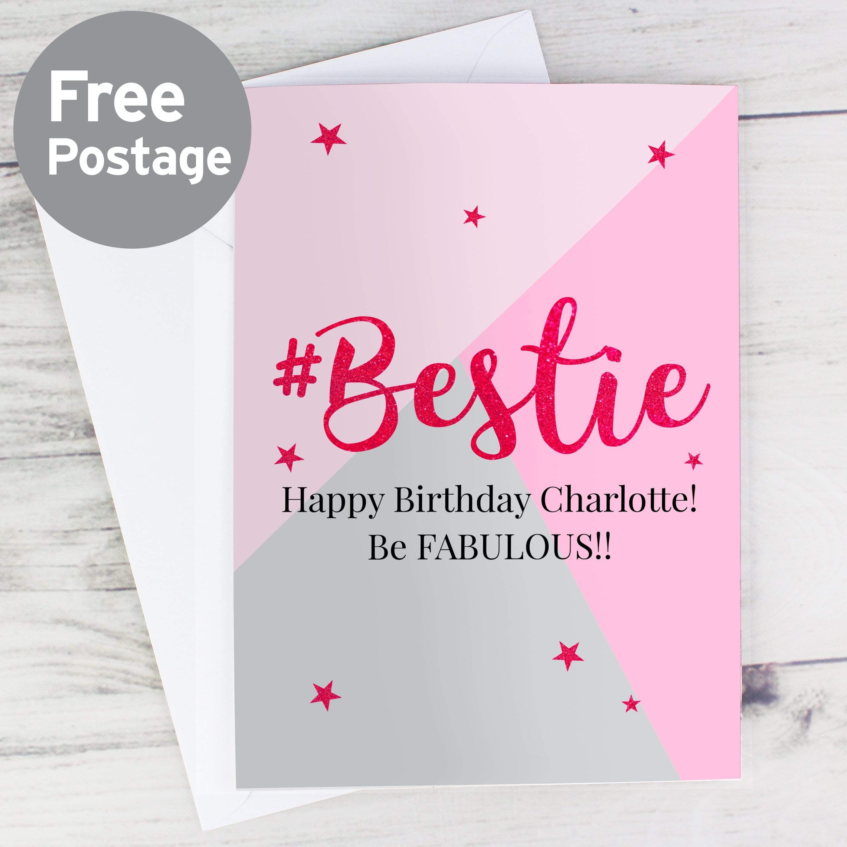 Personalised #Bestie Card Delivered | The Personal Shop