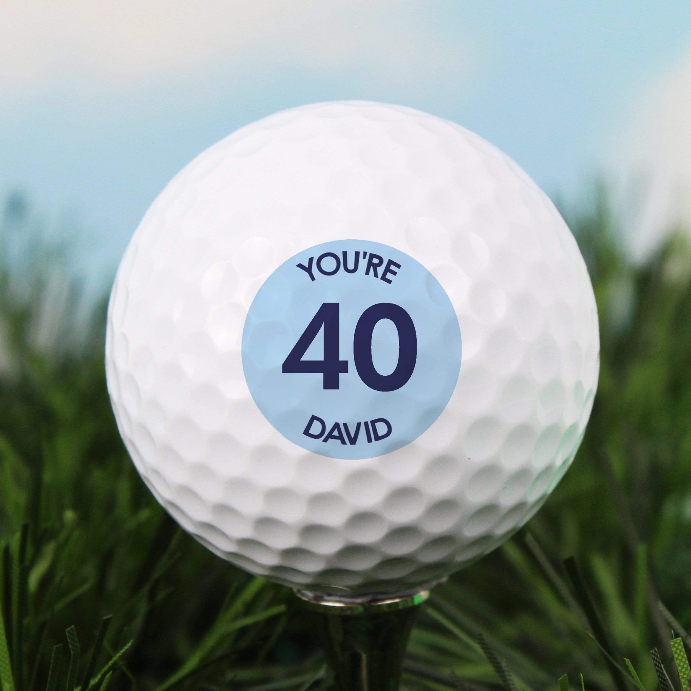 Personalised Blue Big Age Golf Ball Delivered | The Personal Shop