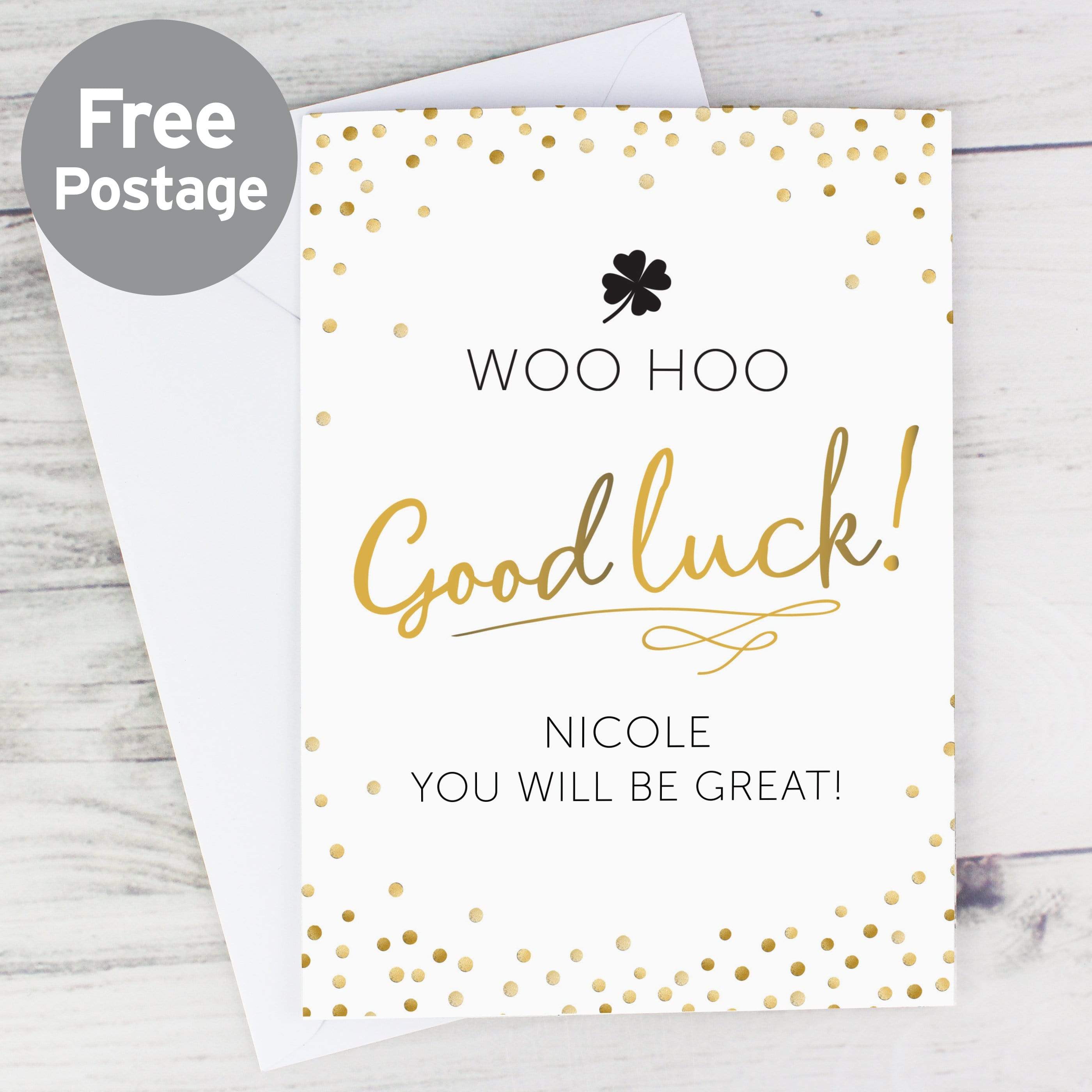 Personalised Good Luck Card Delivered | The Personal Shop