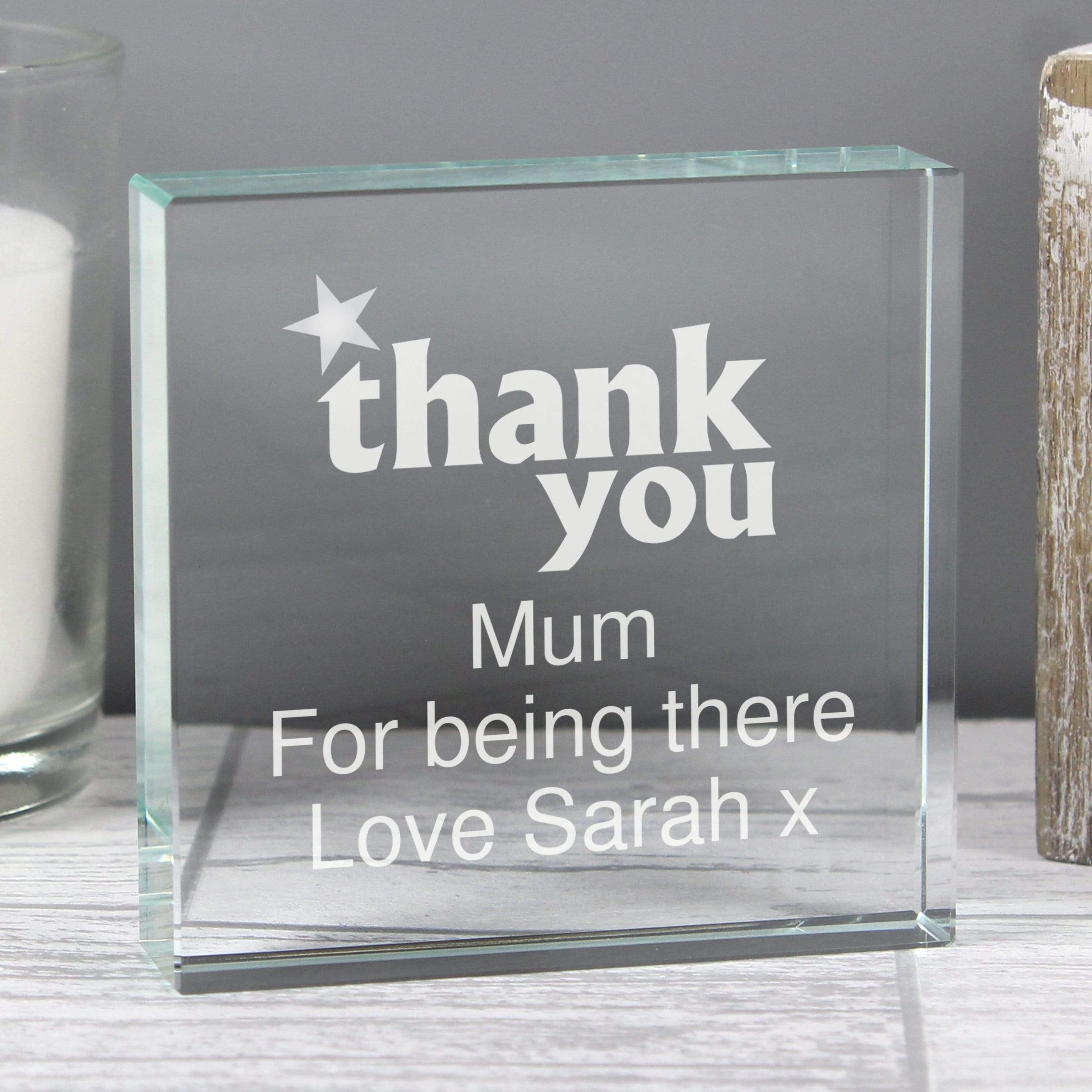Personalised Thank you Large Crystal Token Delivered | The Personal Shop